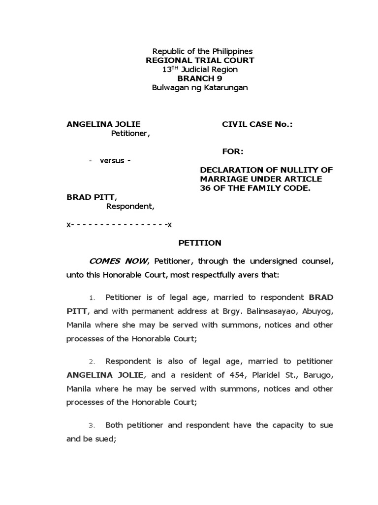 Regional Trial Court Branch 9: Republic of The Philippines 13 Judicial ...