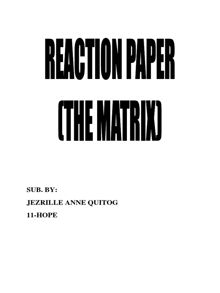 Reaction Paper | PDF