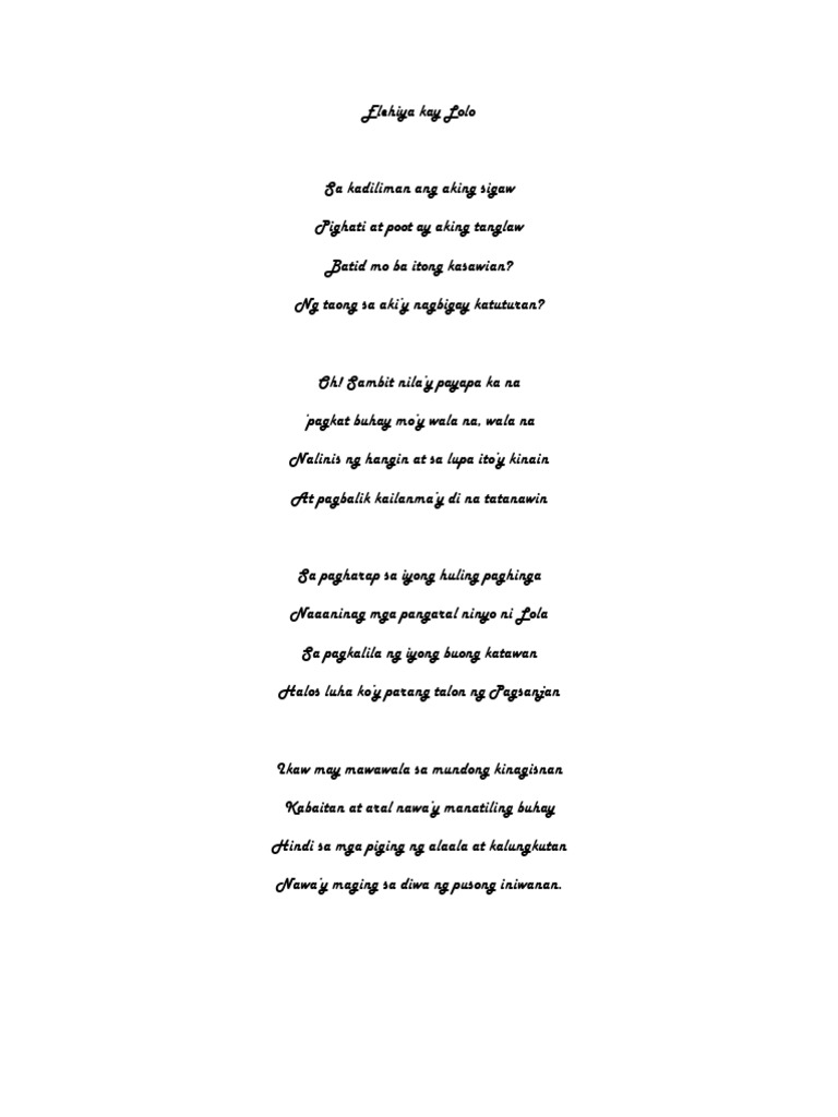 Elehiya Kay Lolo | PDF