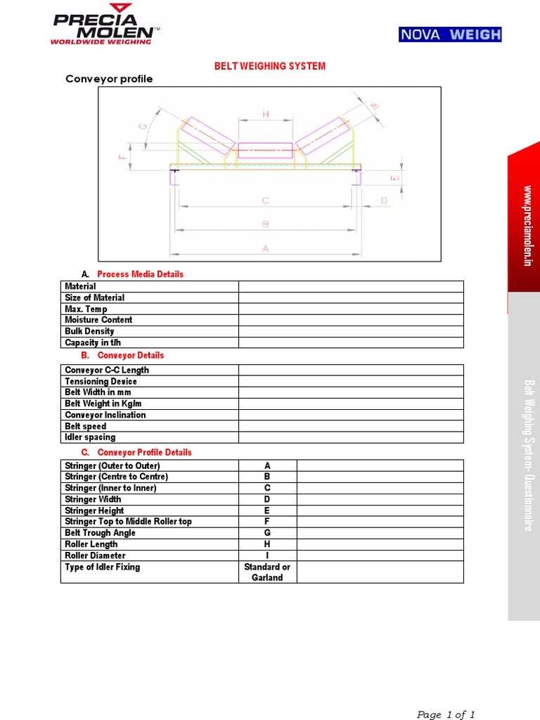Belt Scale - Conveyor Profile | PDF