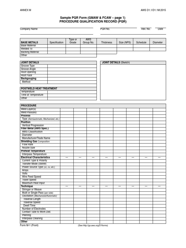 PQR-GMAW-FCAW-D1.1-2015-Form.pdf | Industries | Mechanical Engineering