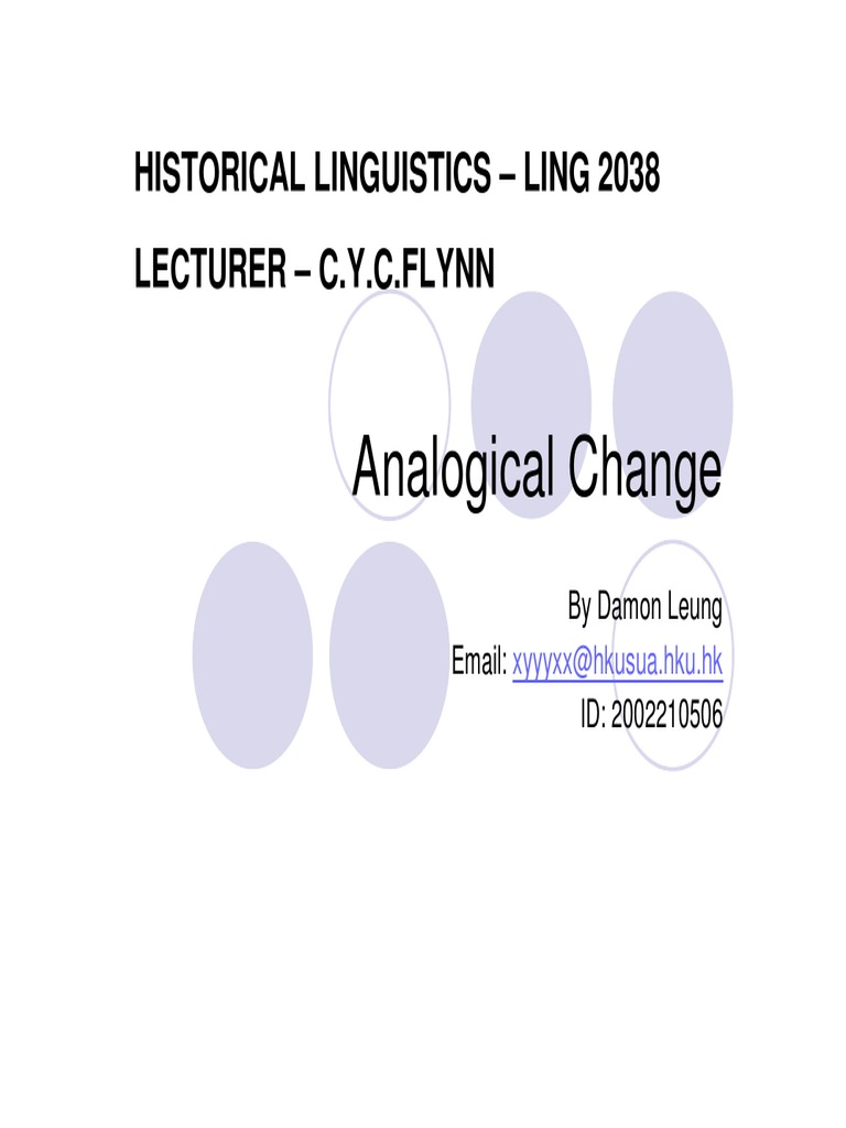 Analogical Changes in Language: A Study of Proportional Analogy through ...