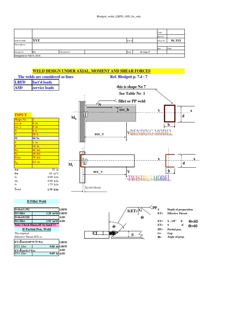 Blodgett Weld Design Calculations | PDF | Mechanical Engineering ...
