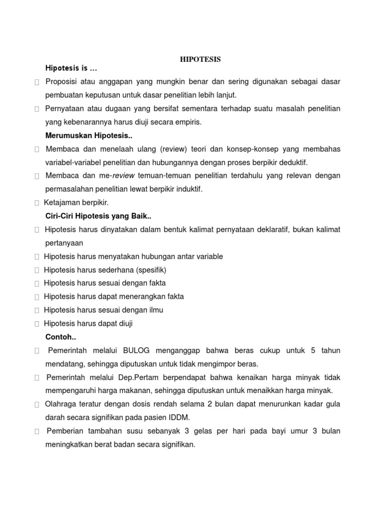 Contoh Hipotesis Penelitian Pendidikan | PDF | Karier & Perkembangan ...