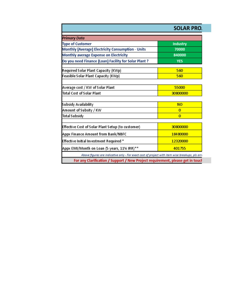 Solar Project Calculator | PDF | Solar Energy | Solar Power