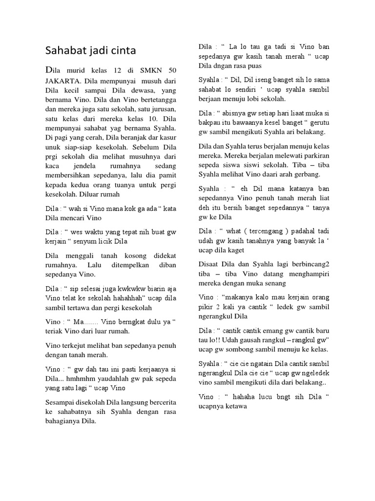 Cerpen Sahabat Jadi Cinta | PDF