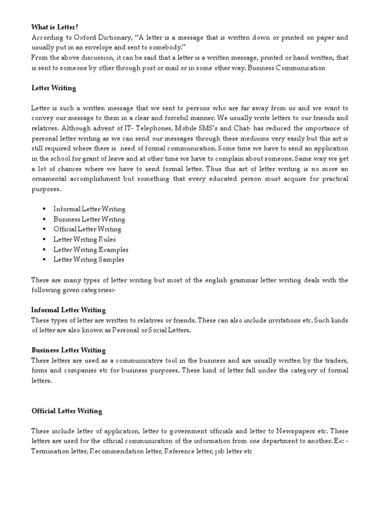 What Is Letter? | PDF | Mail | Written Communication