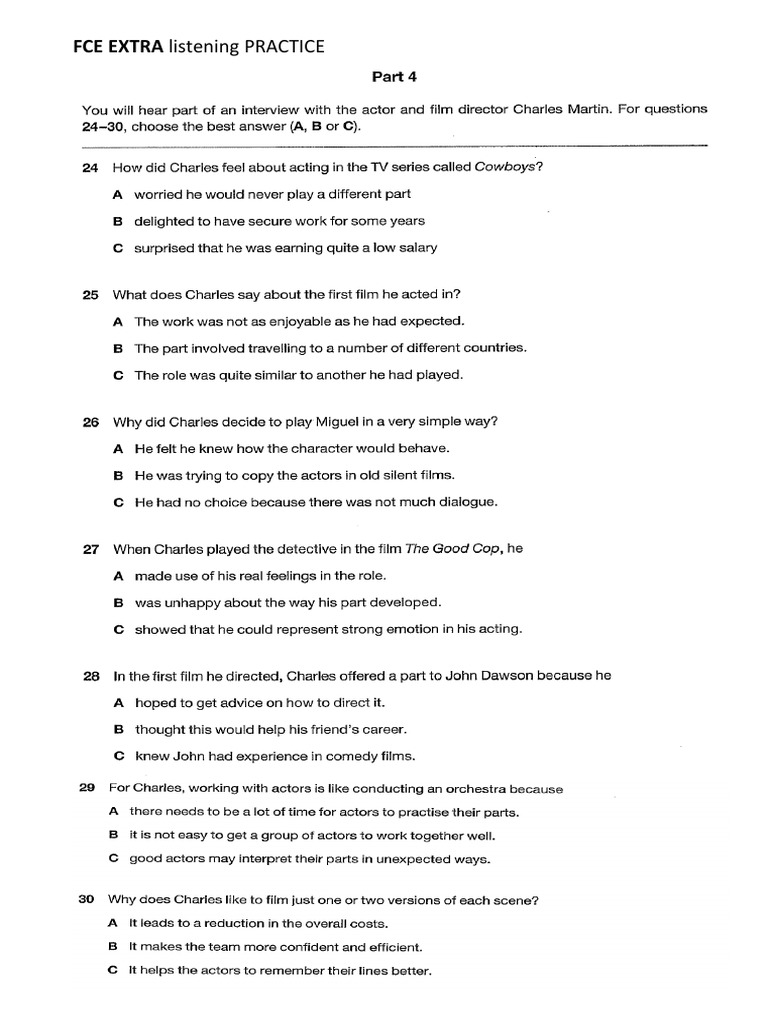 Listening Part 4 - FCE