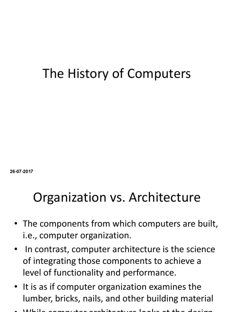 History of Computers | PDF | Microprocessor | Integrated Circuit
