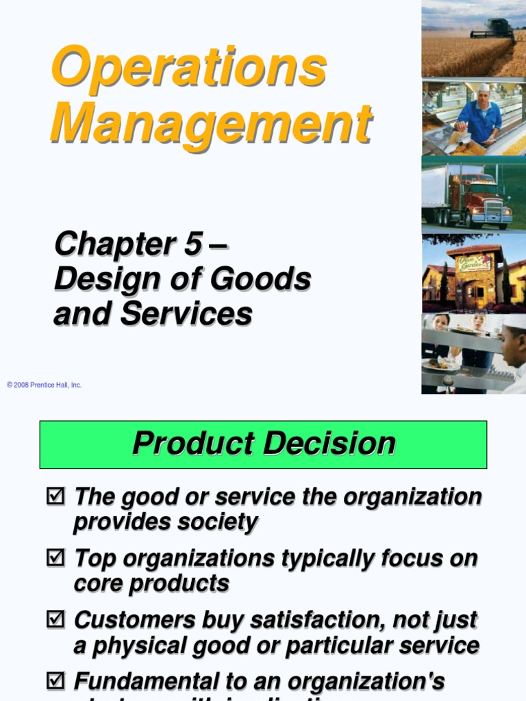 Operations Management: - Design of Goods and Services | PDF | New ...