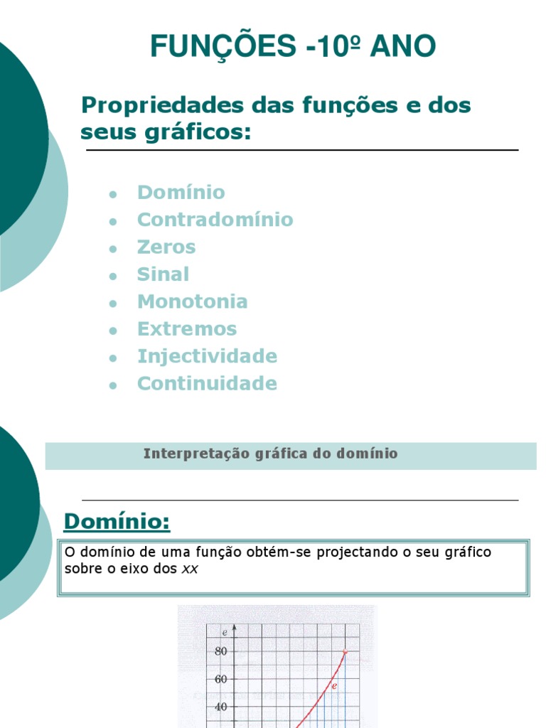 Propriedades de Funções no 10º Ano | PDF | Função (Matemática) | Função ...