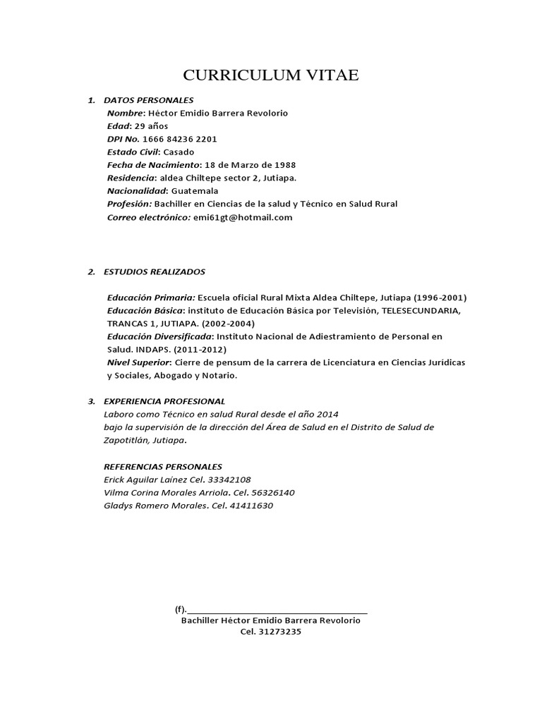 Curriculum Vitae Hector | PDF