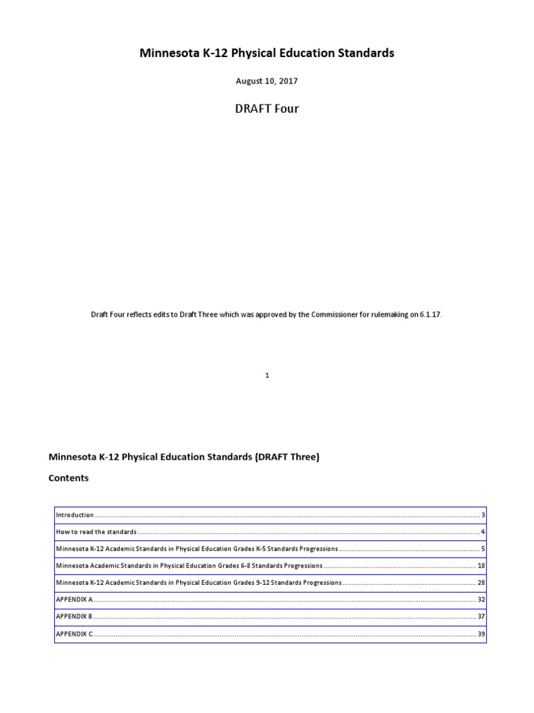 k-12 Physical Education Academic Standards | PDF | Physical Education ...