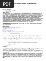 Honors American Lit Syllabus 2019-20 | PDF | Reading Comprehension ...