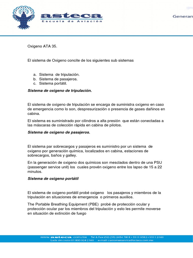 Oxigeno ATA 35 | PDF | Oxígeno | Science