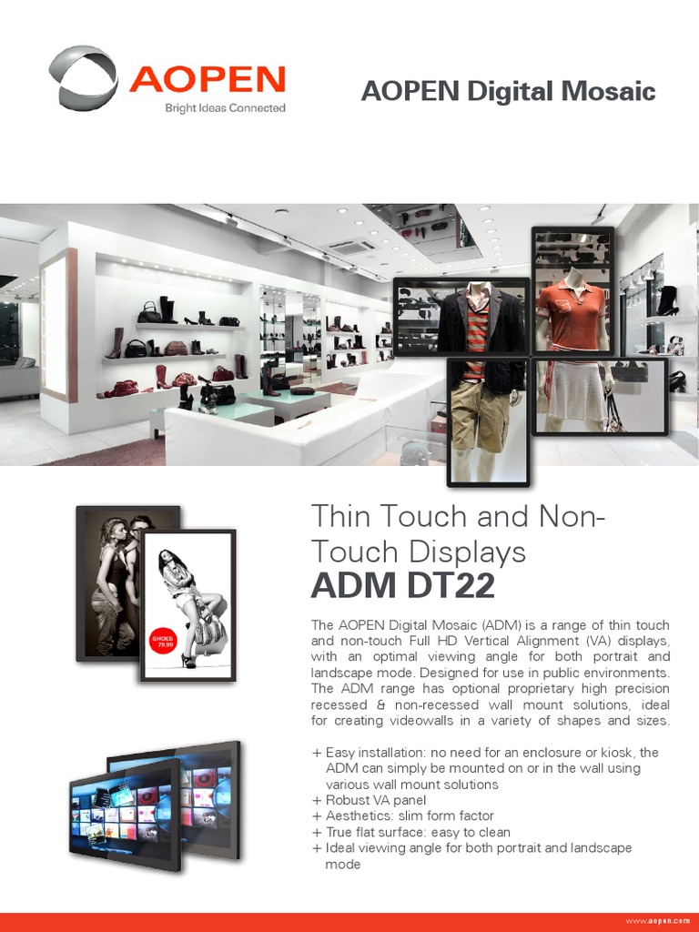 AOPEN Digital Mosaic 22M | PDF | Touchscreen | Consumer Electronics