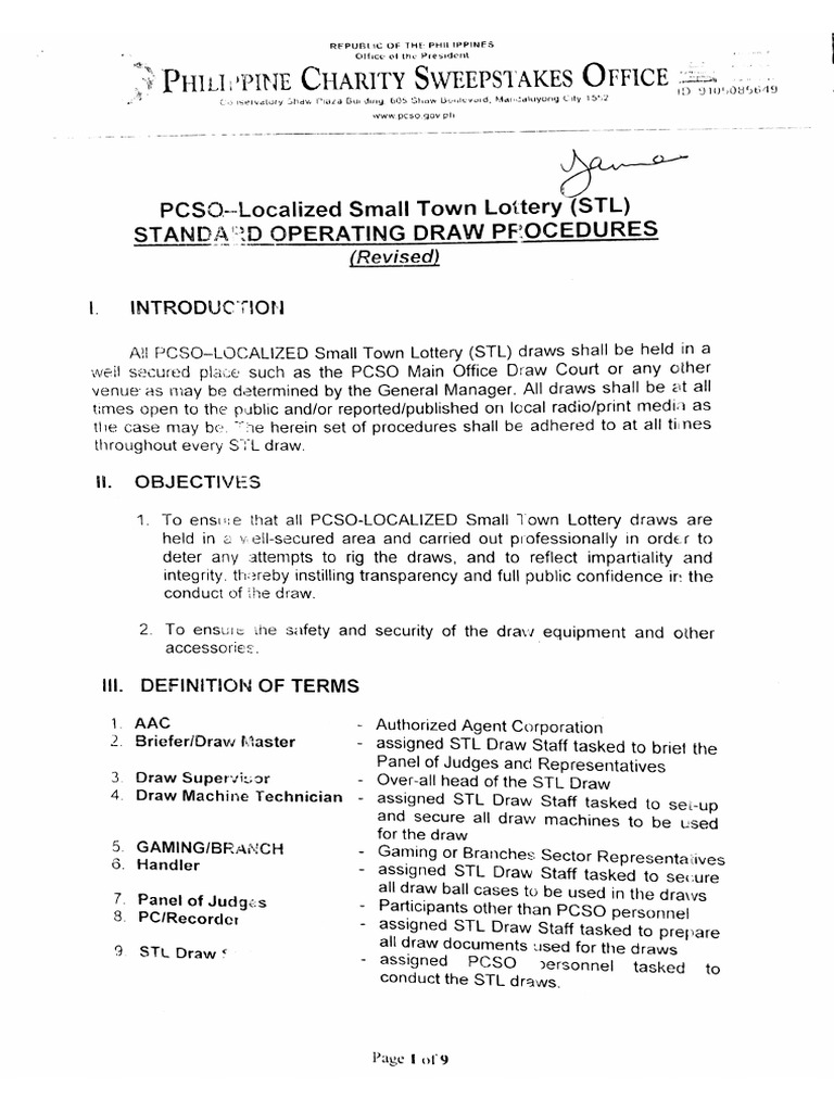 STL Standard Operating Draw Procedures | PDF