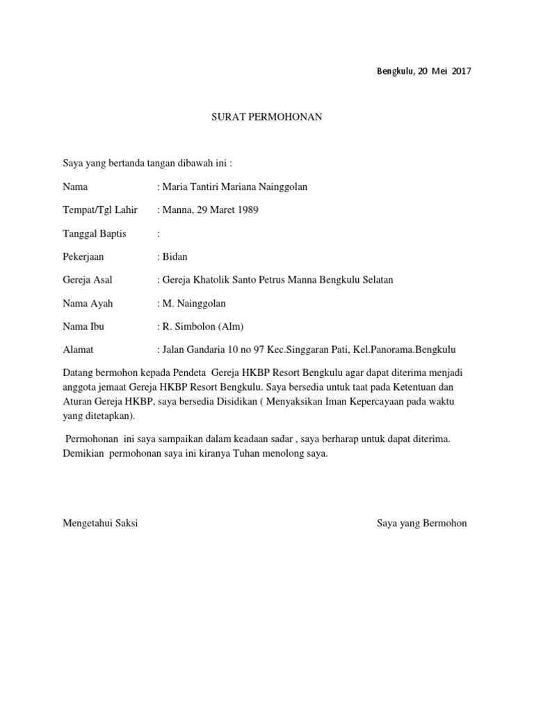 Surat Permohonan Sidi | PDF