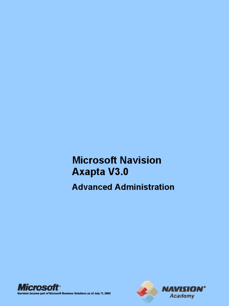 MBS Axapta V3.0 - Advanced Administration | PDF | Microsoft Dynamics Nav | Microsoft Excel