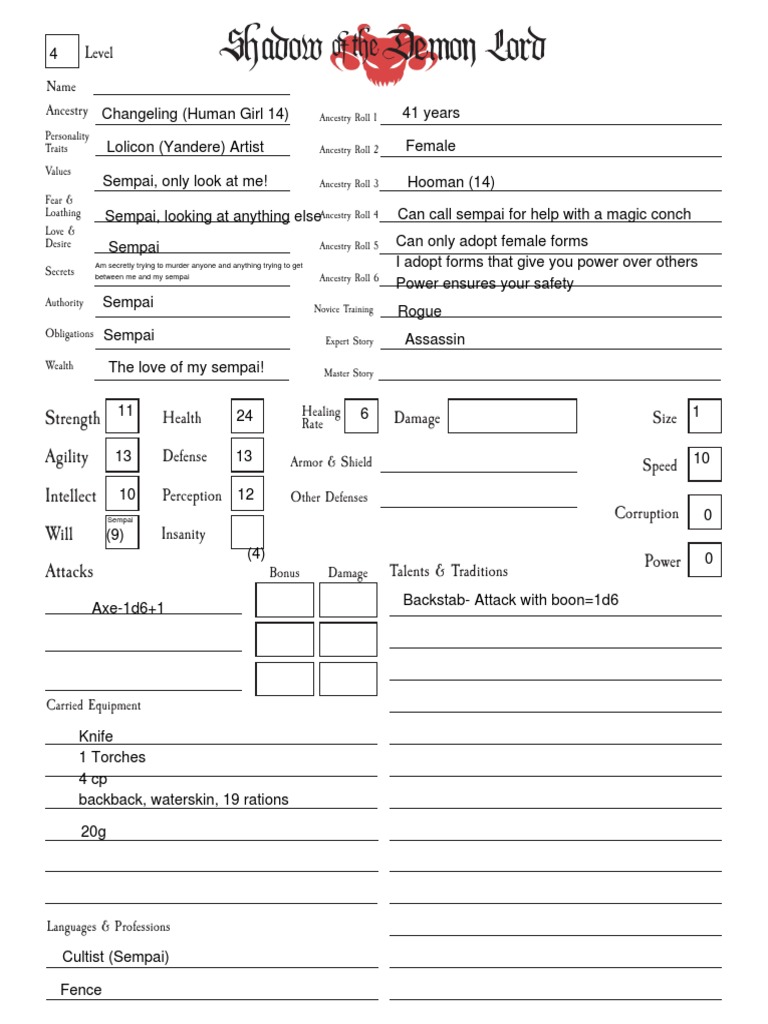 Shadow Demon Lord: of The | PDF | Gaming | Role Playing Games