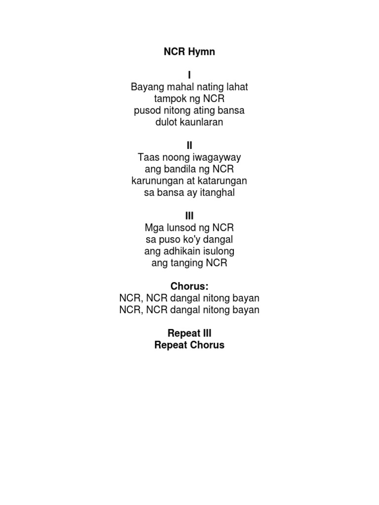 NCR Hymn | PDF