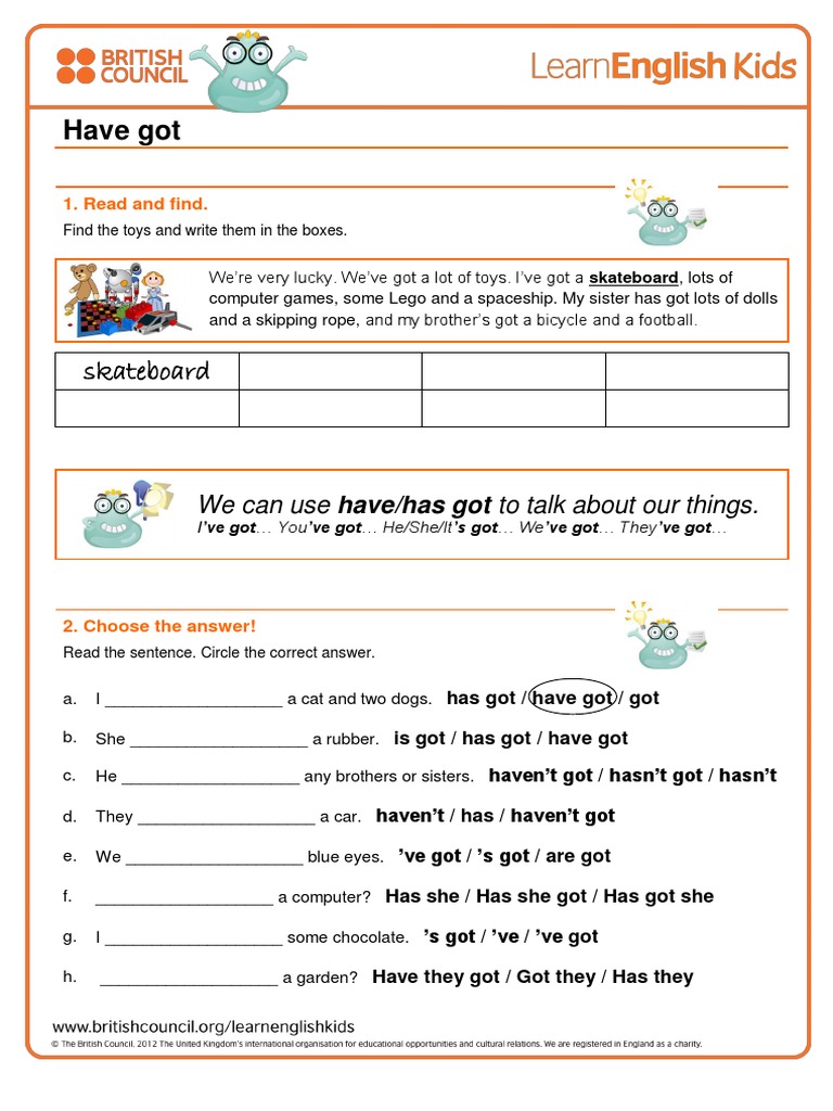 Grammar Games Have Got Worksheet | PDF | Business