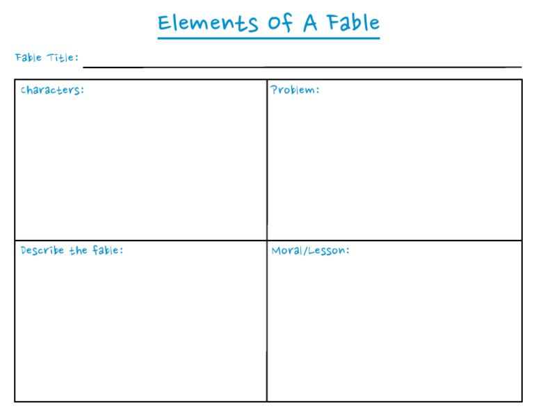 Elements of A Fable Worksheet | PDF