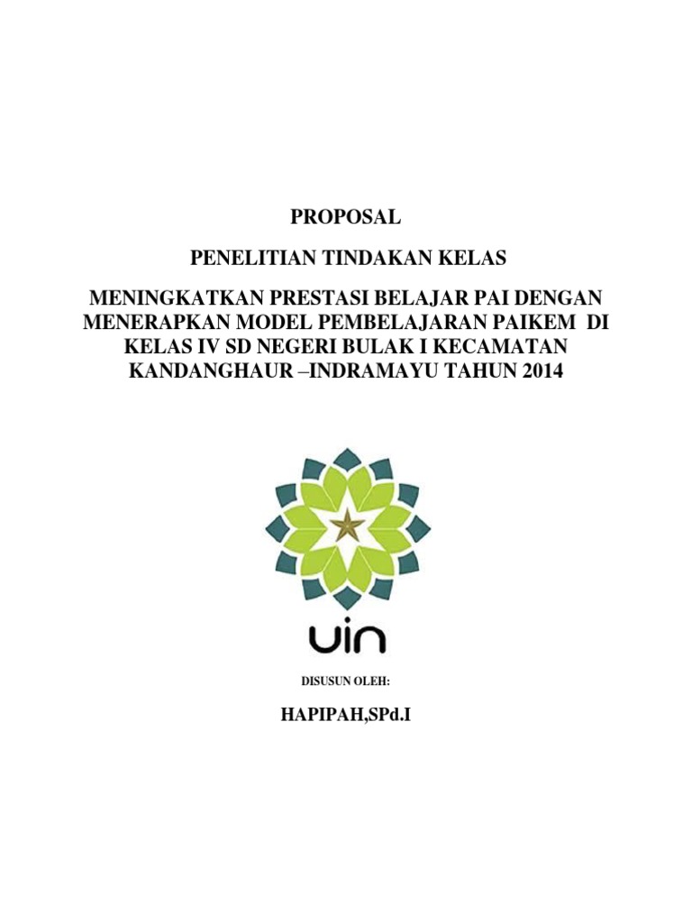 Contoh Proposal SD Meningkatkan Prestasi Belajar | PDF