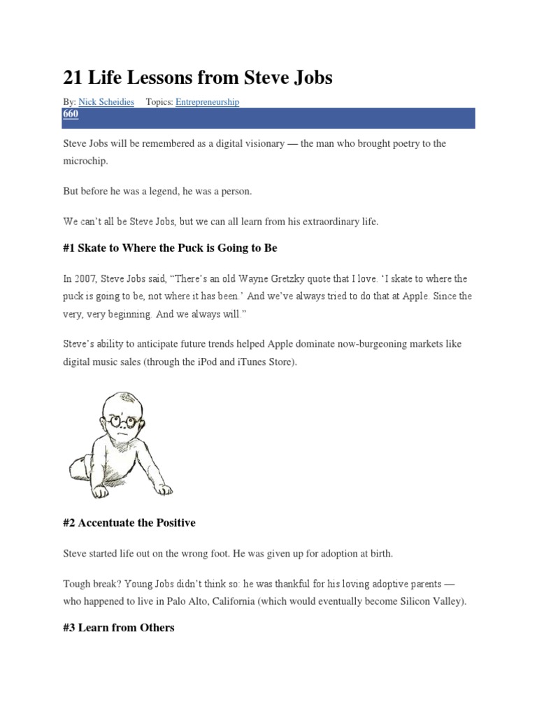 21 Life Lessons From Steve Jobs | PDF | Steve Jobs | Apple Inc.