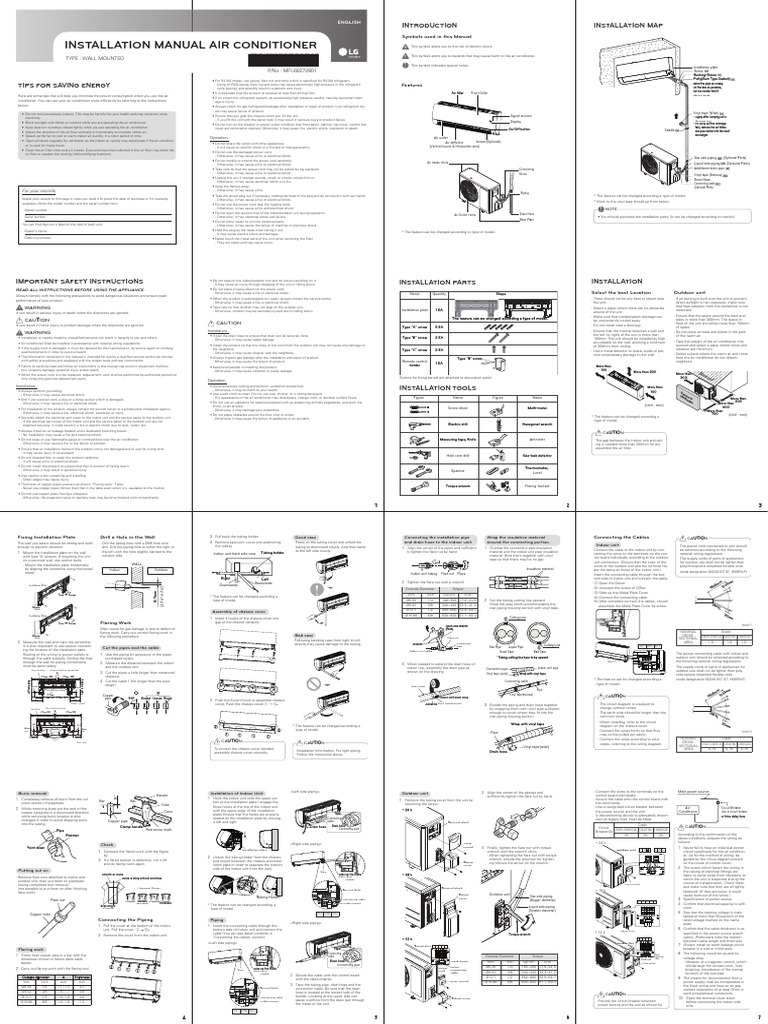 Installation Manual Air Conditioner | PDF | Air Conditioning ...