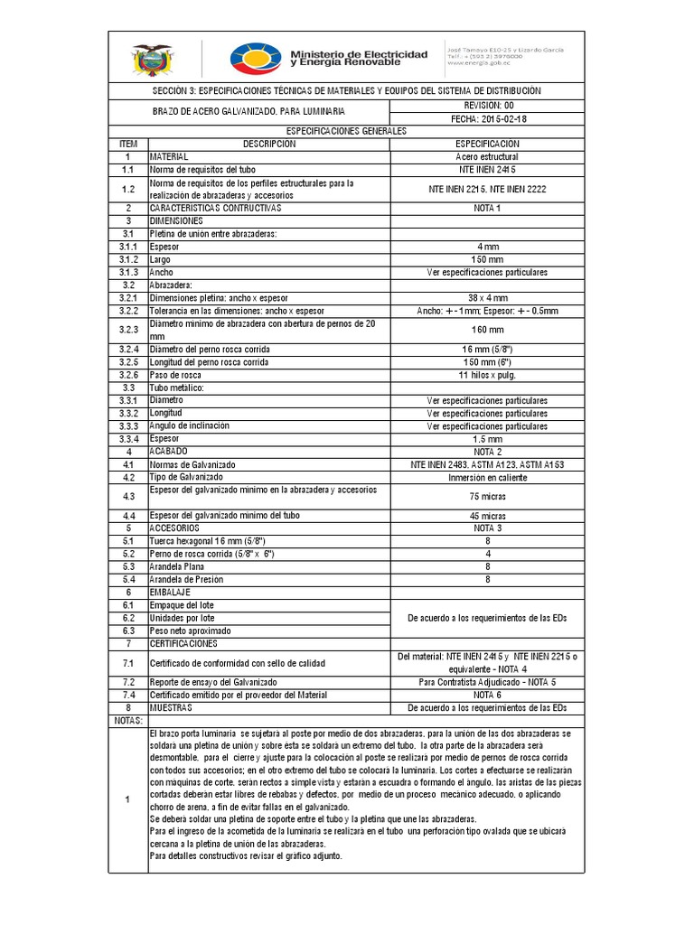 Brazos de Luminaria | PDF | Soldadura | Construcción