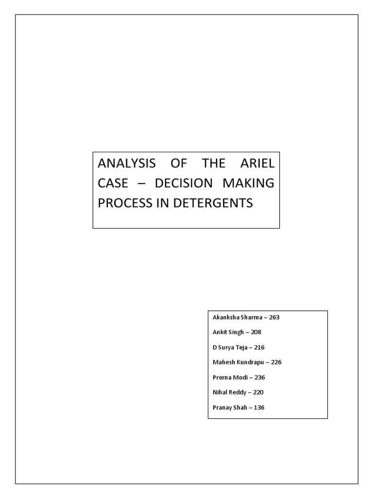Ariel Case Analysis | PDF | Brand | Behavior