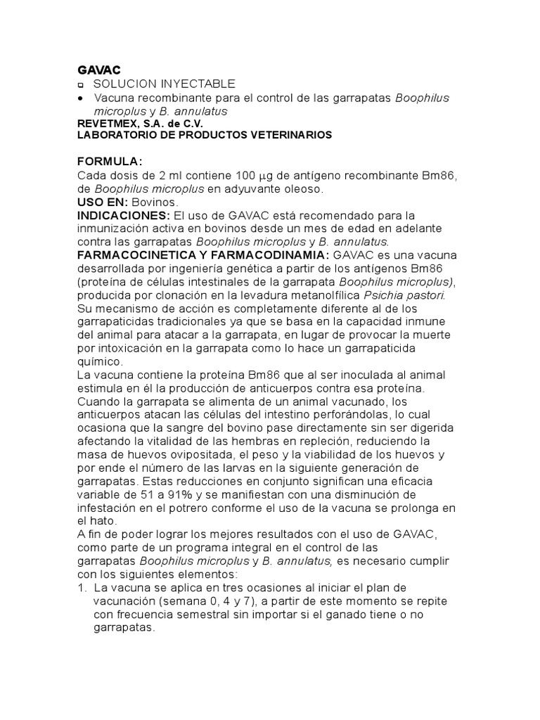 GAVAC | PDF | ADN recombinante | Vacunas
