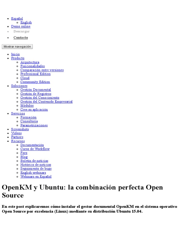 OpenKM y Ubuntu - La Combinación Perfecta Open Source - OpenKM | PDF ...