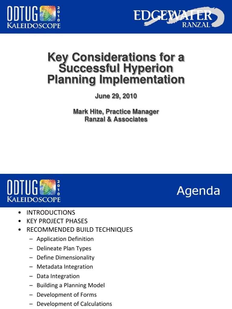 Key Considerations For A Successful Hyperion Planning Implementation ...