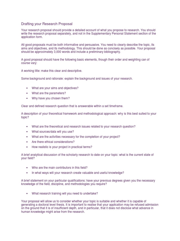 How to Draft a Research Proposal | PDF