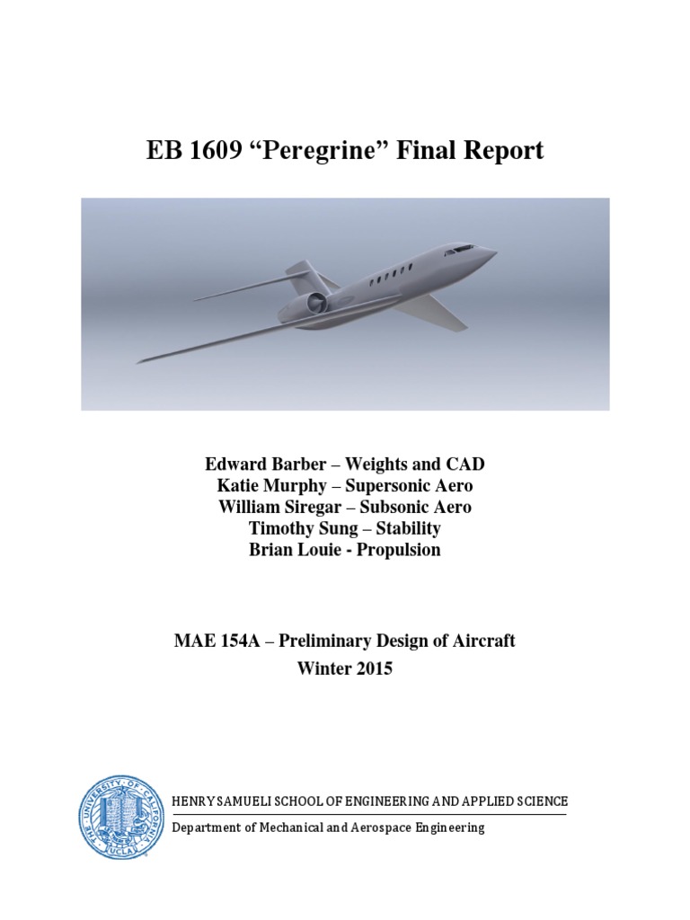 Aircraft Design Report | PDF | Drag (Physics) | Mach Number