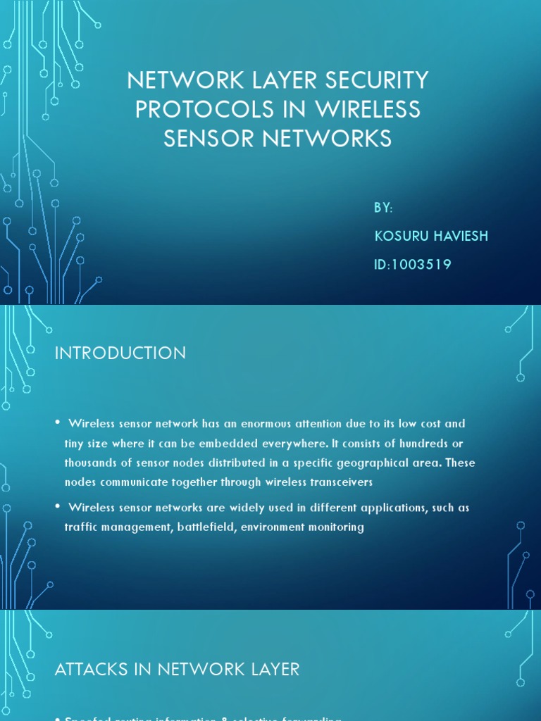 Network Layer Security Protocols In Wireless Sensor Networks Pdf Routing Wireless Sensor