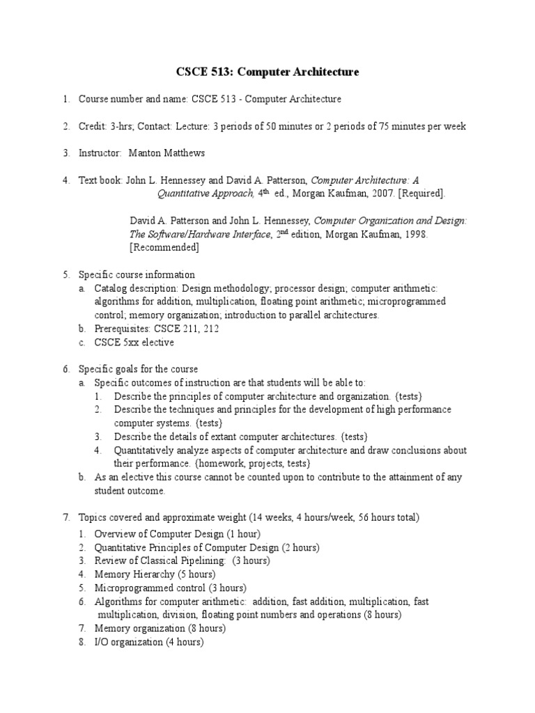 Csce 513 Computer Architecture Quantitative Approach 4 Pdf Parallel Computing Computer 