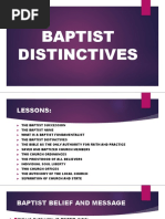 Baptist Distinctives Overview | PDF | Baptism | Eucharist