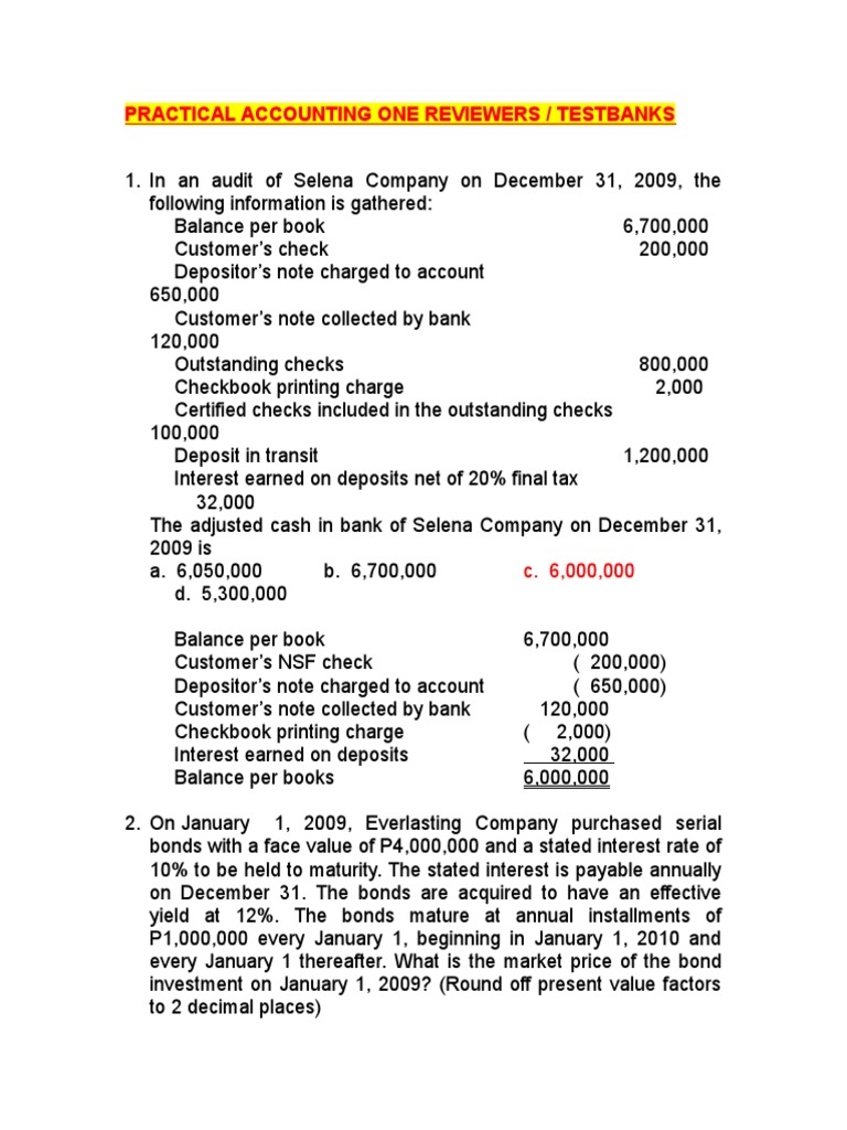 Practical Accounting One | PDF | Book Value | Deferred Tax