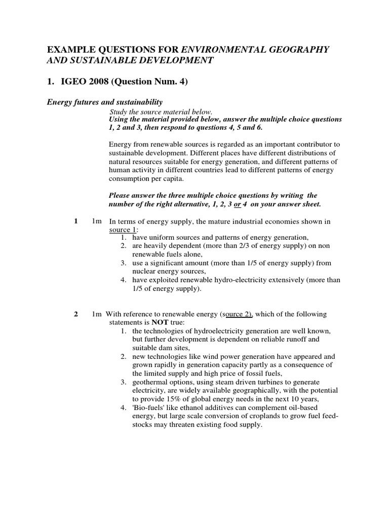 Environmental Geography and Sustainable Development | PDF | Renewable ...