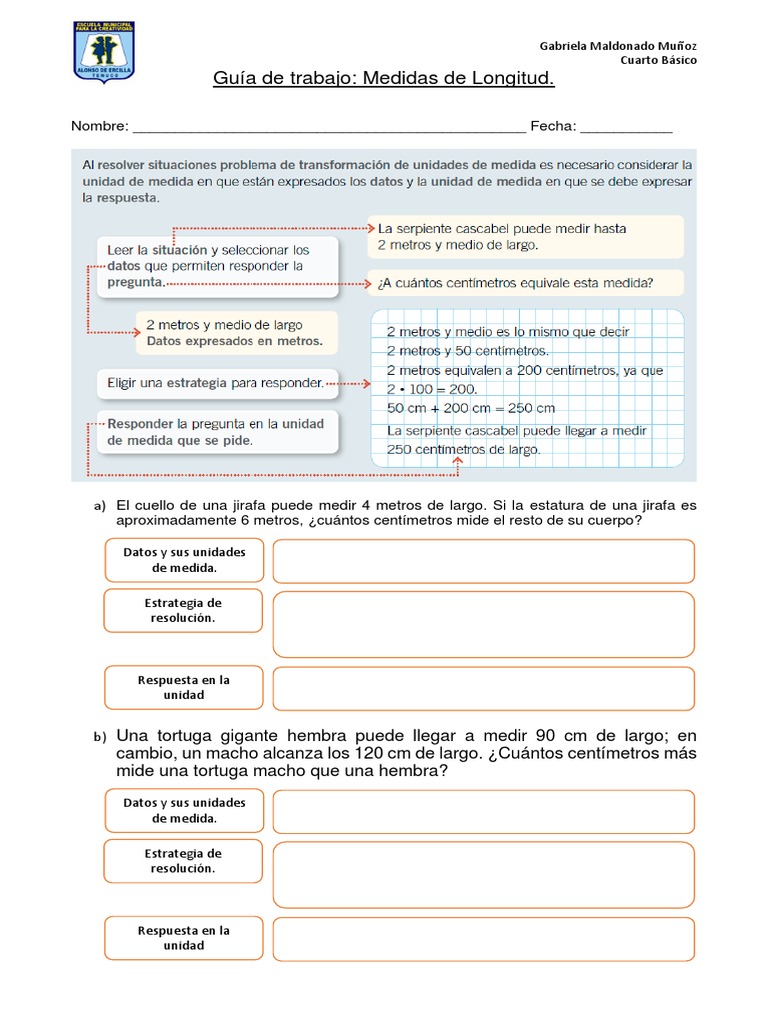 Guía Problemas Medidas de Longitud | PDF | Longitud | Naturaleza