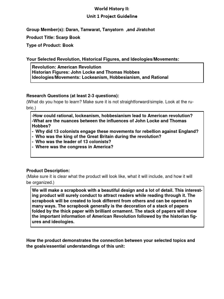 World History II q1 Project Guideline 444444 | PDF | Learning Styles ...