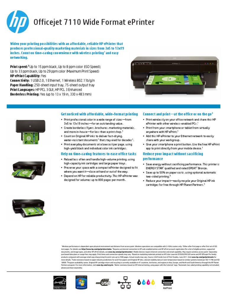 HP Office Jet 7110 | PDF | Printer (Computing) | 64 Bit Computing
