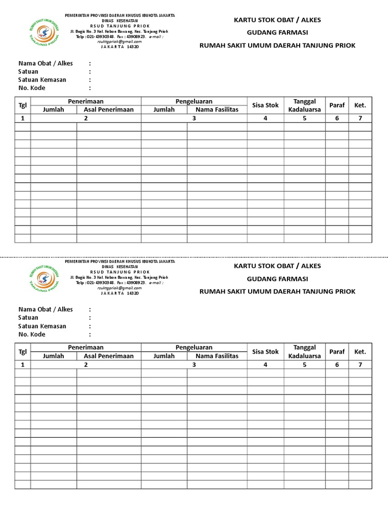 Kartu Stok Obat | PDF
