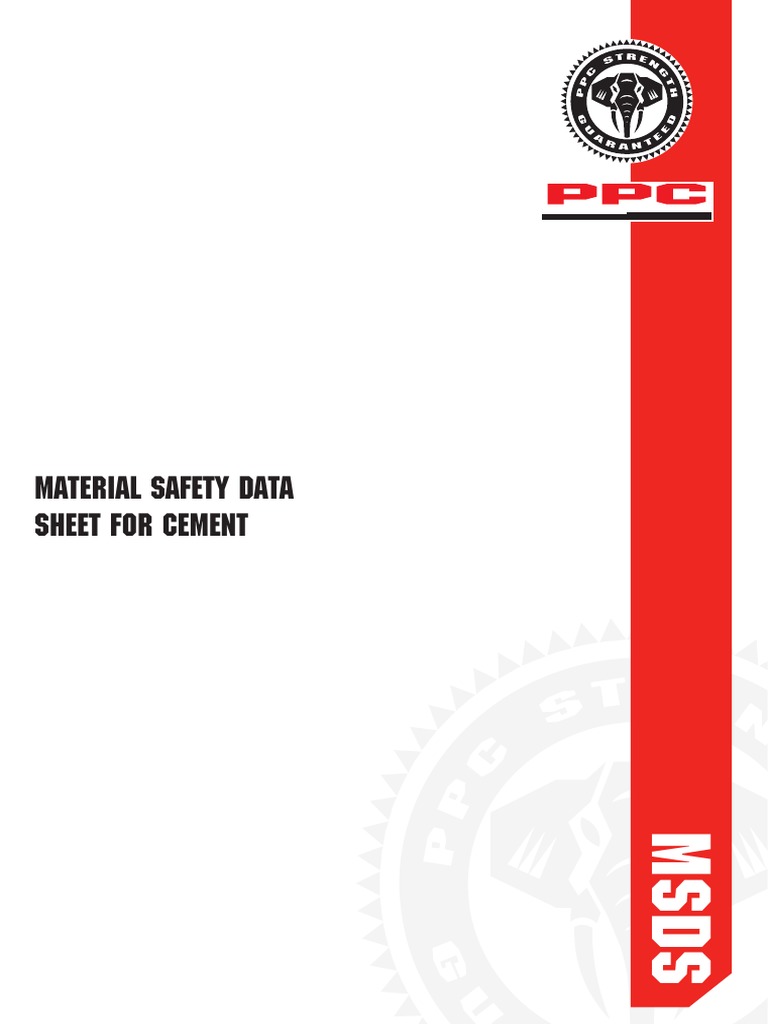 MSDS Cementitous Materials Safety | PDF | Hazardous Waste | Calcium