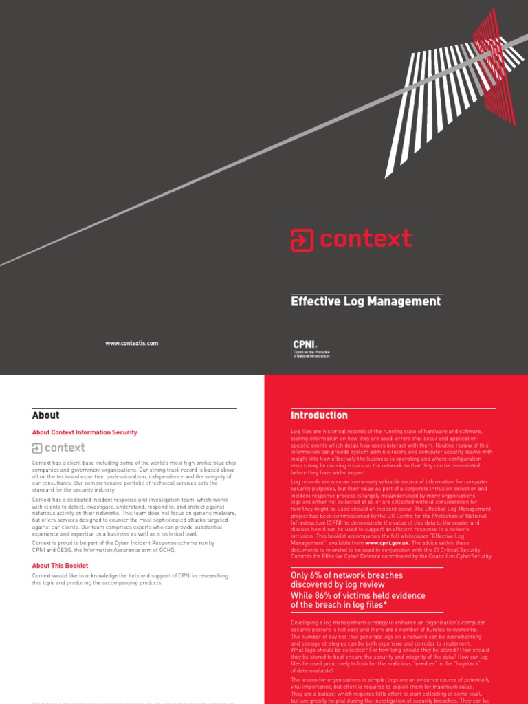 2014 05 07 Effective Log Management Booklet | PDF | Computer Security ...