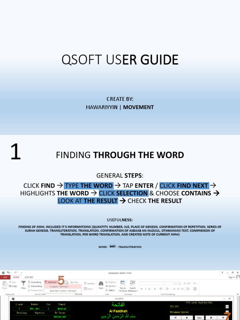 Qsoft User Guide Pdf Surah Quran