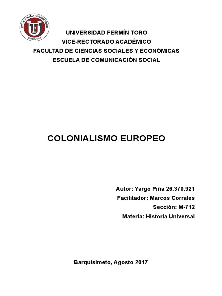 Mapa Mental Colonialismo Europeo | PDF | Colonialismo | Economias